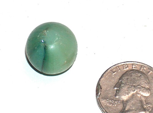 Vintage 5/8" Old Solid Green Marble with Pontil Mark Unknown Material ...