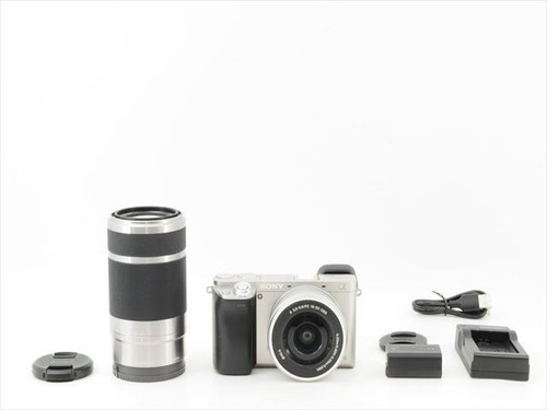 Sony Alpha A6000 (Kit with 16-50mm & 55-210mm Zoom) silver Near Mint ...