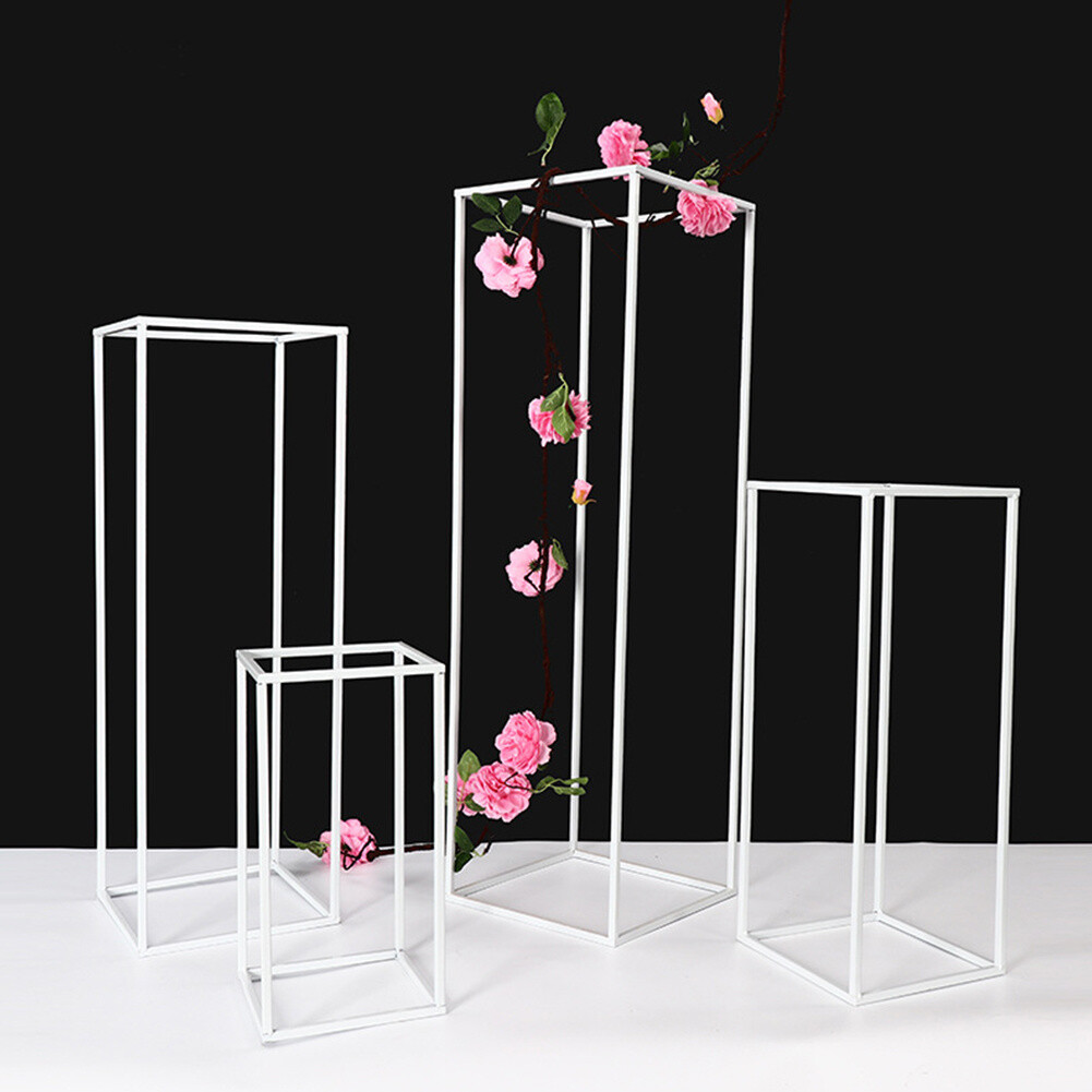 60/80/100cm Metal Geometric Flower Stand Pedestal Table Centrepiece ...