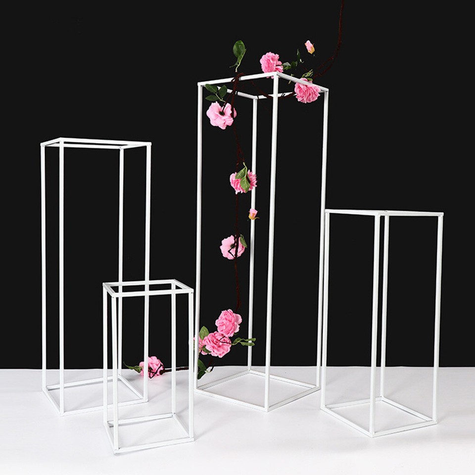 60/80cm Tall Metal Geometric Stand Flower Vase Holder Party Wedding ...