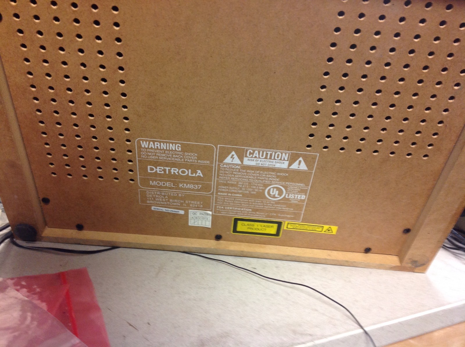 Oak Detrola KM837 Record Player CD Cassette Am/fm for Parts or Repair ...