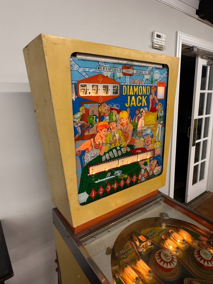 1967 D. Gottlieb Diamond Jack Vintage Pinball Flipper Arcade Machine ...