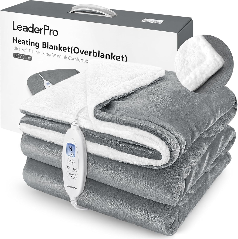 WIDENED Electric Blanket Double,1.6 * 1.8M Heating Blanket, Flannel ...