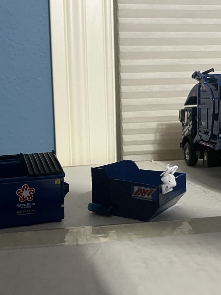 First Gear Republic Services Mack MRU front Loader Garbage Truck With Carry Can | eBay