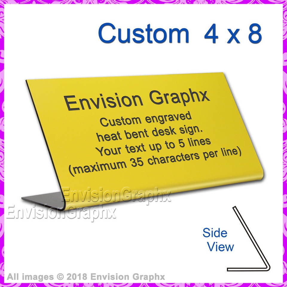4x8 Custom Personalized Engraved Plastic Office Table Desk Sign - Send ...