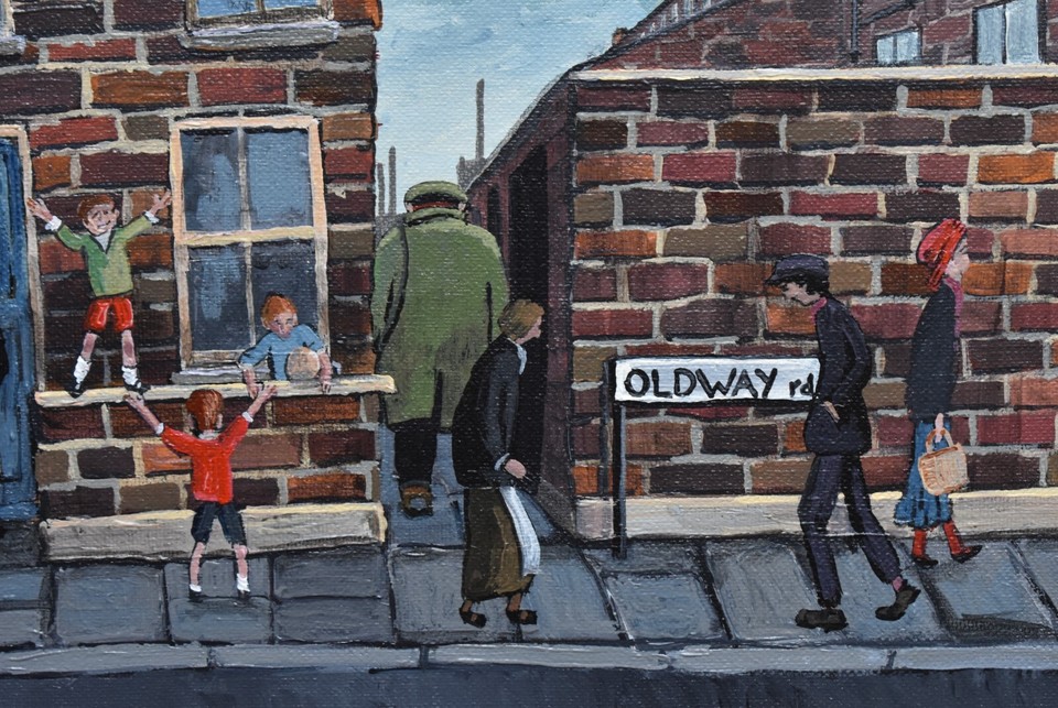 Peter J Norman Original Oil Painting Busy Street Scene Northern Art ...