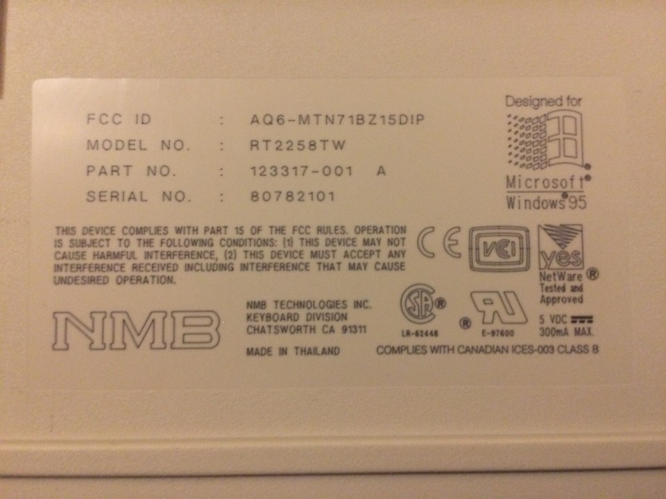 NMB Micron RT2258TW keyboard ps/2 | eBay