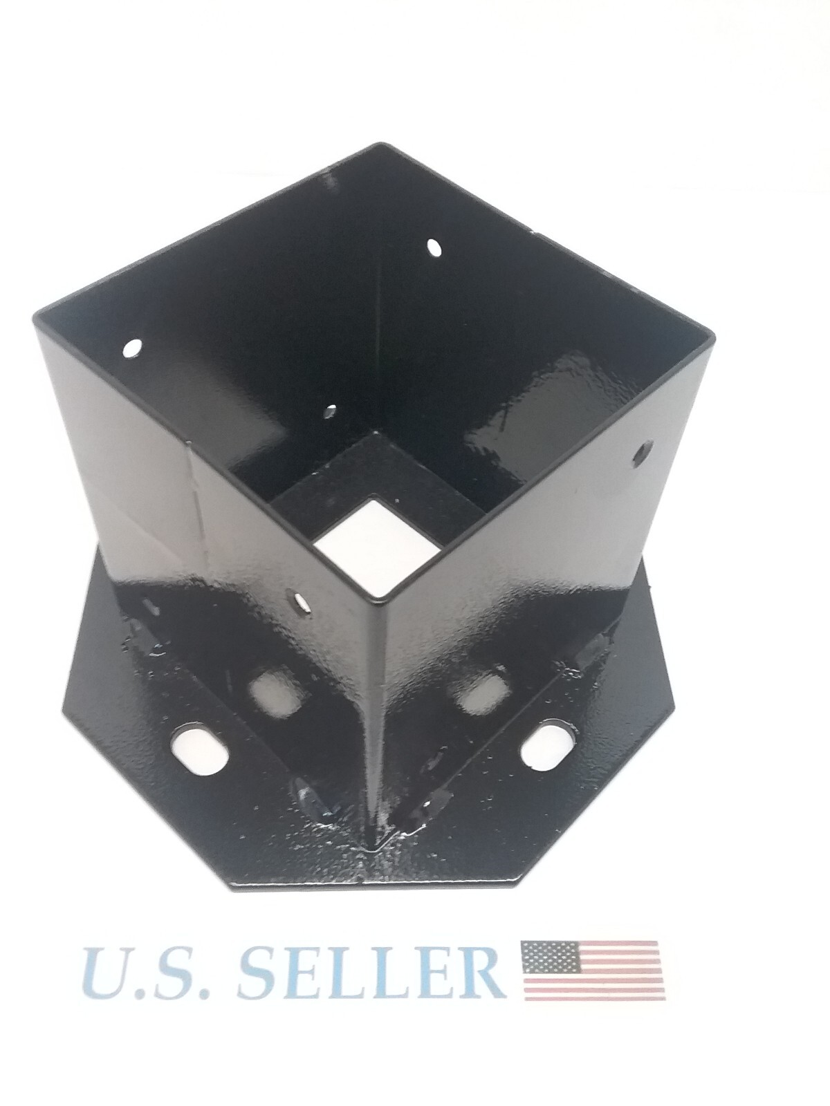 4×4 Post Base 1 Pcs, Inner Size 3.6"x3.6" Brackets, Heavy Duty, Black ...