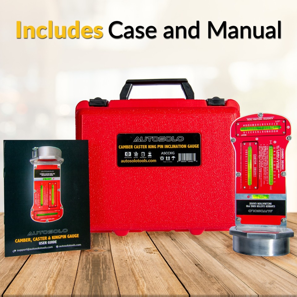 Camber, Caster, & Kingpin Inclination Wheel Alignment Gauge w/ Magnetic ...