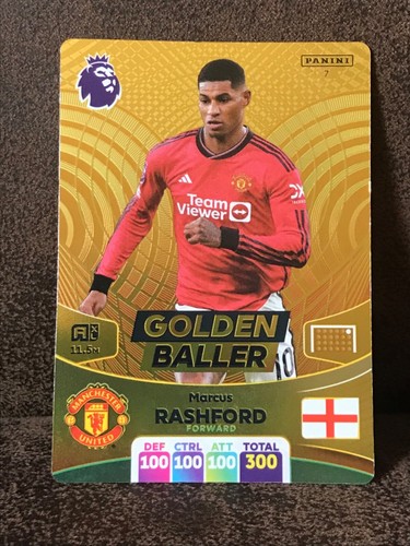 PANINI PREMIER LEAGUE ADRENALYN XL 2024 GOLDEN BALLER MARCUS RASHFORD ...
