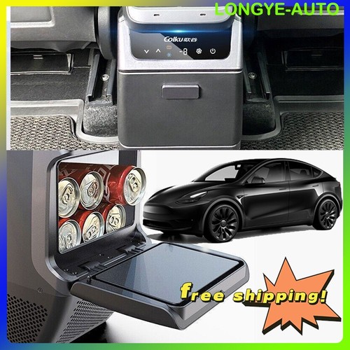 Fits for Tesla Model Y 12V 4.6L Portable Car Refrigerator Mini Car ...