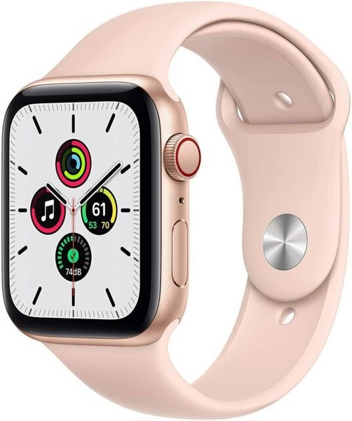 Apple Watch SE 40mm Gold Aluminum Case with Pink Sand Sport Band ...
