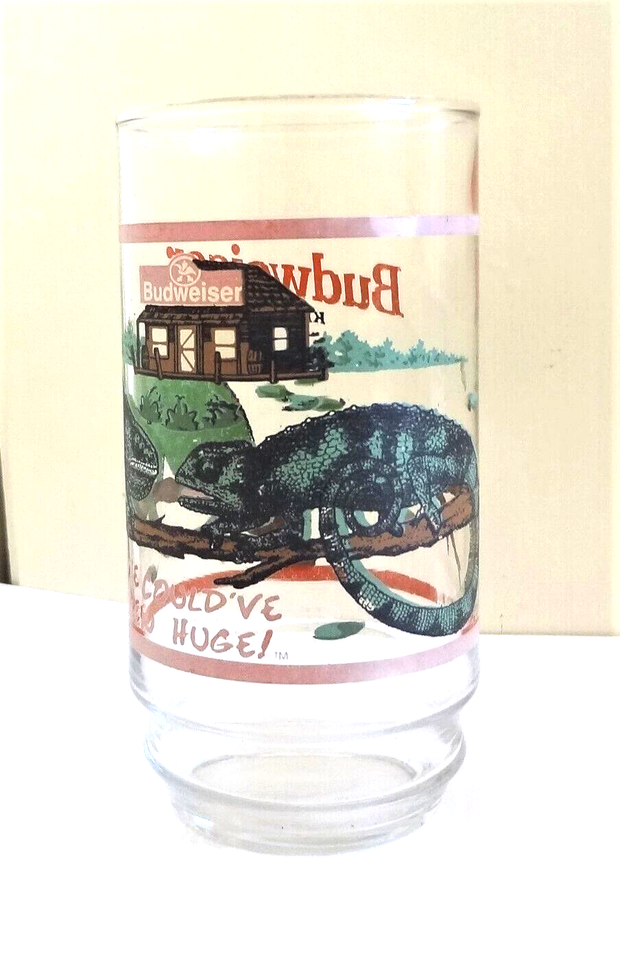 BUDWEISER Vintage Beer Glass 1998 We Could've Been Huge Lizard ...