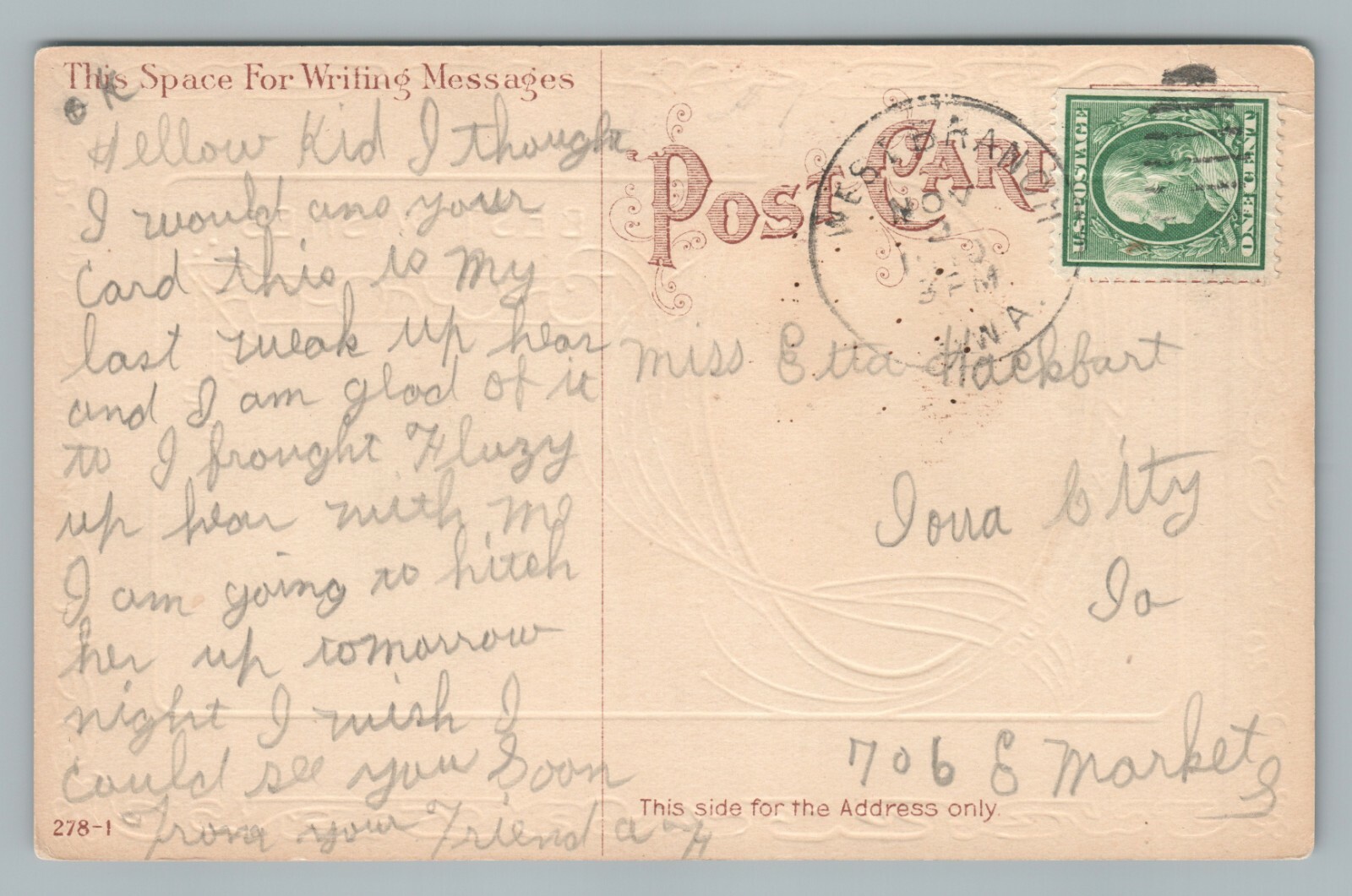 Best Wishes—Pretty ART NOUVEAU Girl w Ruby Tiara—Wessler Postcard ...