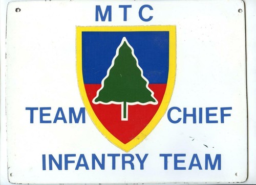 VINTAGE MTC TEAM CHIEF INFANTRY SIGN METAL PAINT VINYL LETTERS MILITARY ...