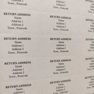 650 Custom Personalised Self Adhesive Return Address Labels Pre Printed ...
