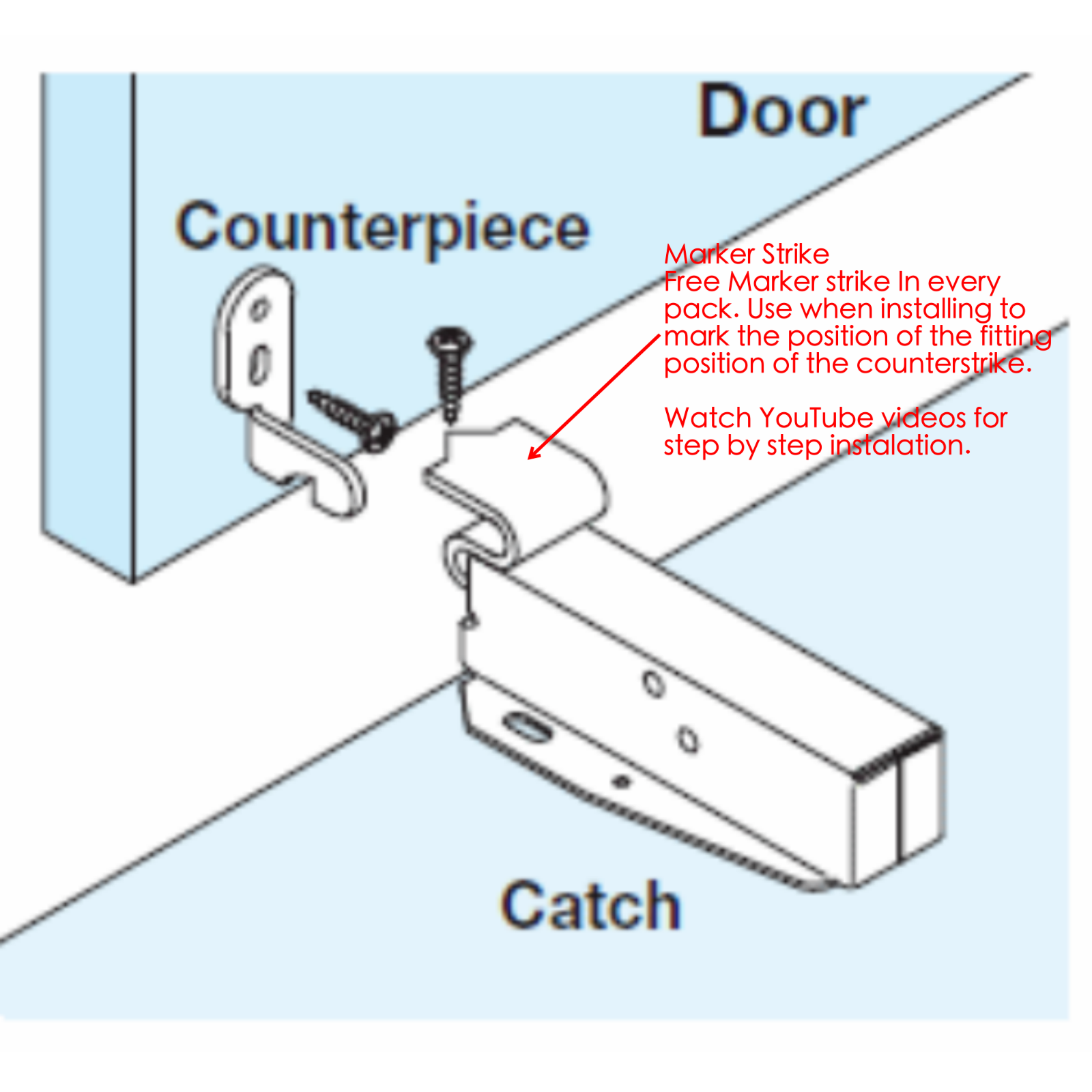 Loft Door Touch Catch Latch Hatch Push Auto Sprung Attic Cupboard with ...