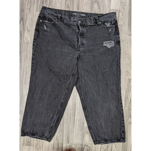Old Navy Women Plus Sz 20 High Rise Distressed Button Fly Black Denim ...