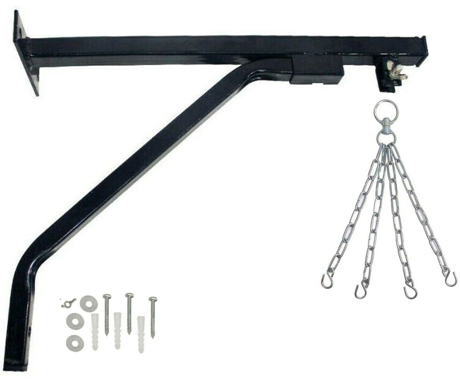 Punch Bag Hanging Wall Bracket with 4 Chains Steel Mount Boxing MMA ...