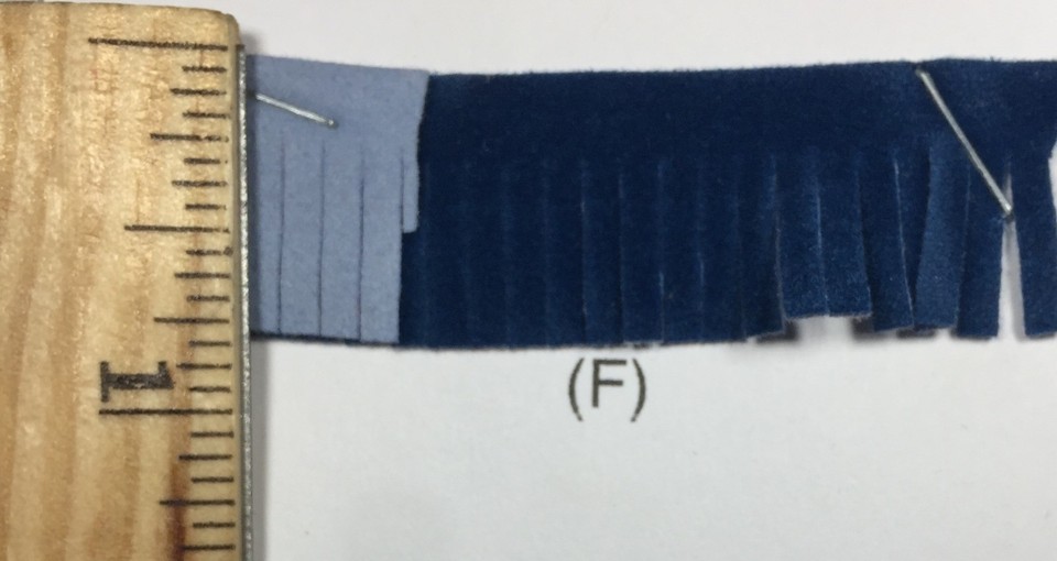 7/8" Faux Suede Fringe Trim - Double Sided Two-Tone Color- 9 Continuous ...