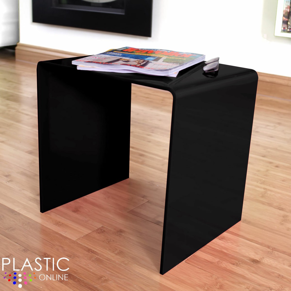 Black Acrylic Plastic popular Side Table Living