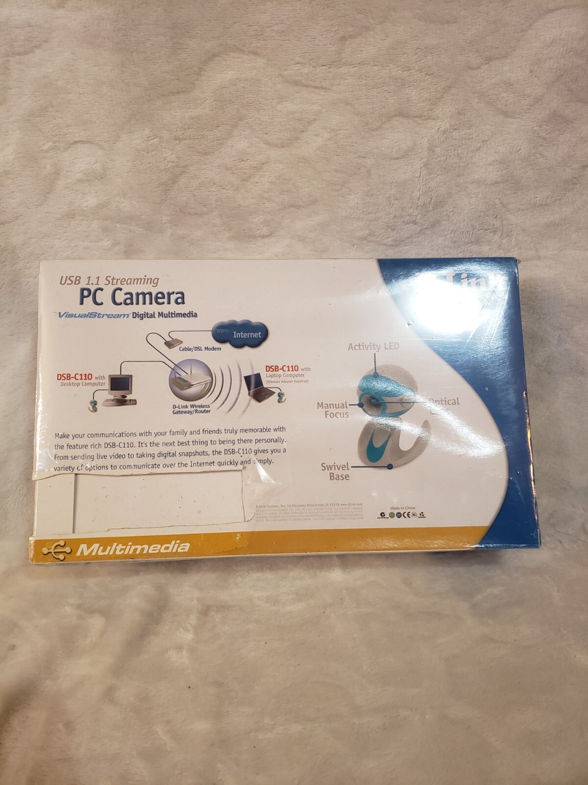 D-Link DSB-C110 VisualStream30 FPS USB 1.1 Streaming PC Web Cam/Camera ...