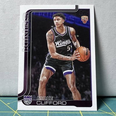 2025-26 Topps Basketball Nique Clifford RC Rookie Base Sacramento Kings ...