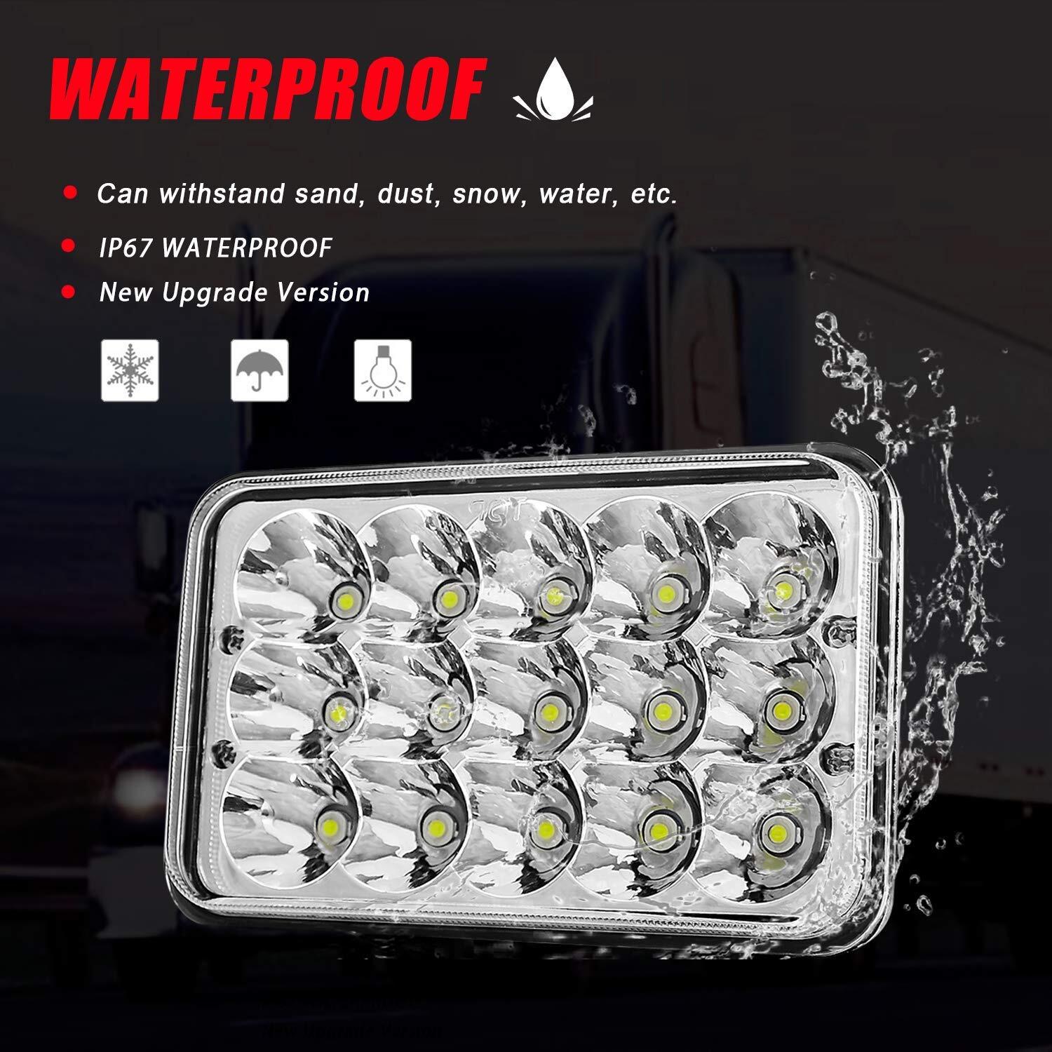 4X LED Sealed Headlights For Freightliner FLD120 FLD112 4''x6'' Light ...