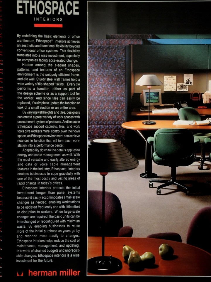 HERMAN MILLER ETHOSPACE 24"Wx 16"H Wall White Glass Transluant Tile for ...