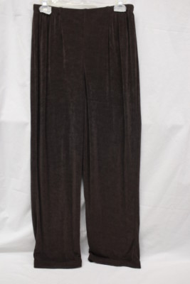 NWT LAURA ASHLEY "Trip Ready Knits" Dark Fudge Brown Pants Womens Size ...