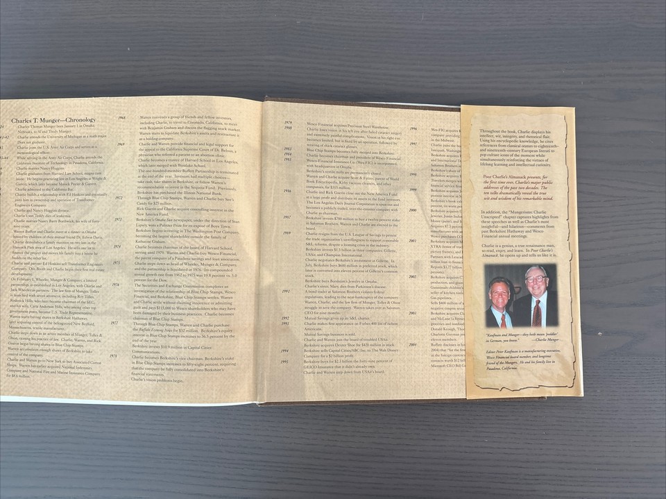 FIRST EDITION Poor Charlie's Almanack Charles T. Munger SIGNED ...