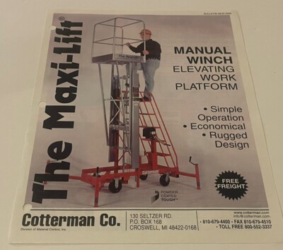 2002 Cotterman MAXI-LIFT Elevating Work Platform Sales Flyer | eBay