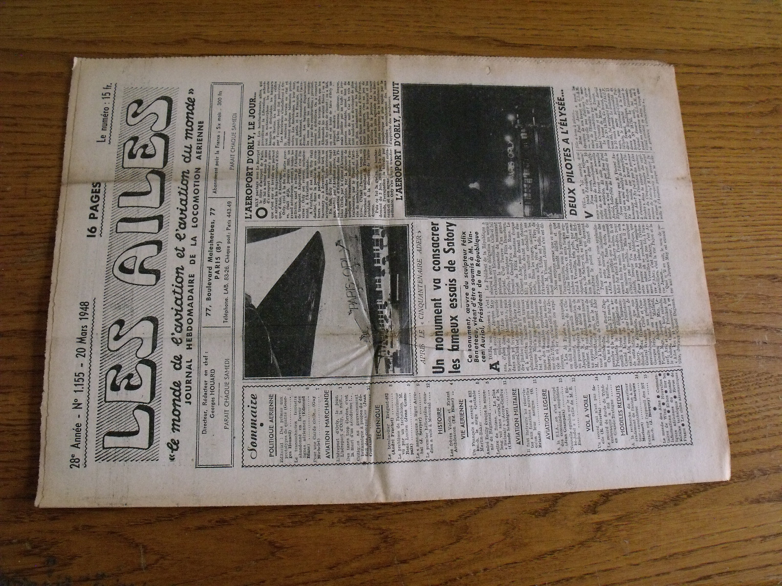 14µ? Revue Les Ailes "Monde Aviation" n°1155 Voisin & Archdeacon ...