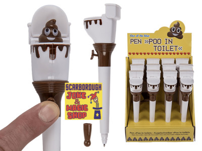 Pop Up Poo Pen! ~ Joke Novelty Funny Office Gift Idea ~ Poop In Toilet ...