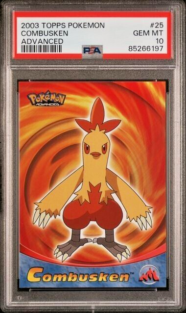 2003 Topps Pokemon Advanced 25 Combusken PSA 10 POP 3 Low Pop Gem Mint ...