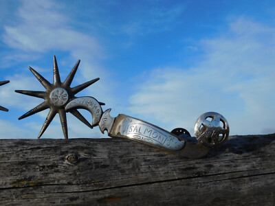Boone Style Hand Forged One Piece Spurs overlaid silver, Allison Spur ...
