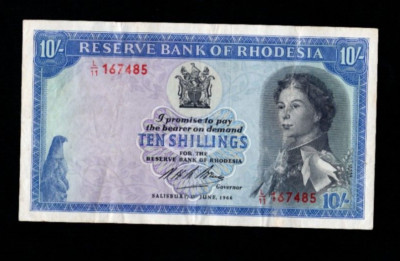 RESERVE BANK OF RHODESIA 10 SHILLING Fine /ref b4 | eBay