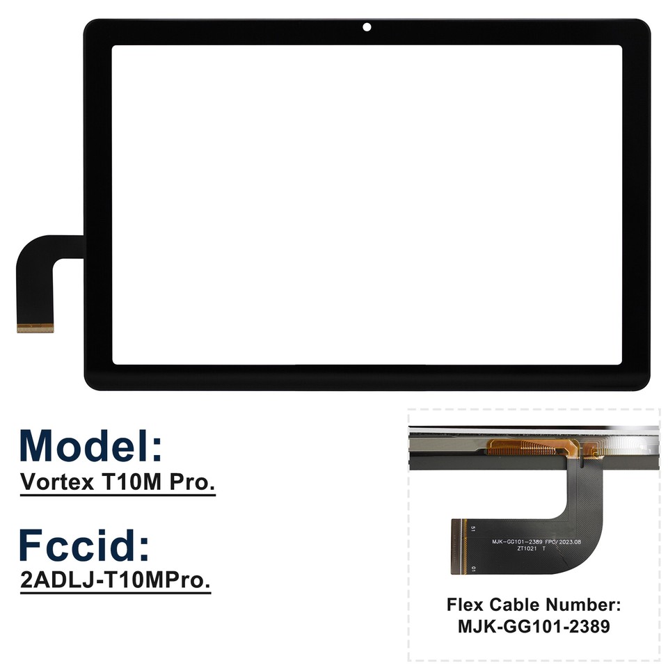 10.1" Touch Screen Digitizer Glass Panel For Vortex Tab 10/T10M/Pro ...
