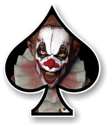 ACE OF SPADES With Scary Evil Horror Clown Vinyl Car Truck Helmet ...