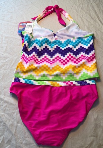 Breaking Waves Multi Color Tankini Swimsuit 16 93 | eBay
