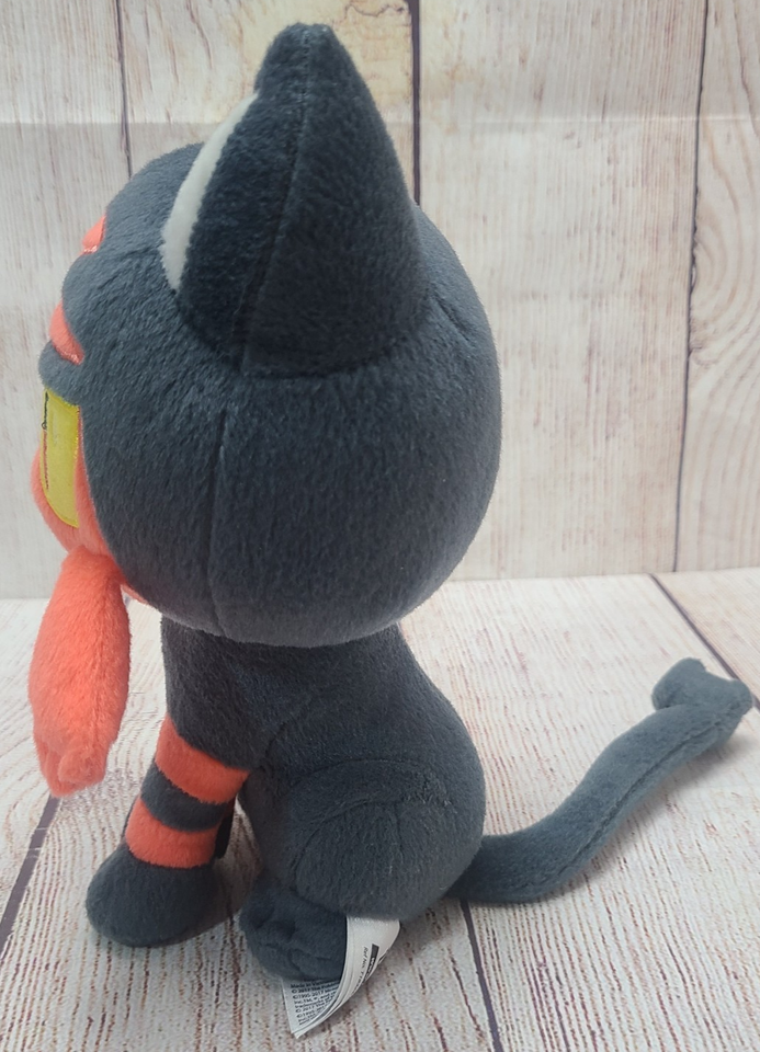 Tomy Pokémon Plush Litten Stuffed Animal Toy Black Orange Yellow 8 ...