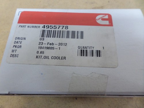 Genuine Cummins Kit Oil Cooler # 4955778 | eBay