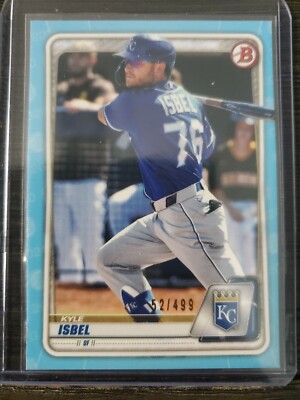 2020 Bowman Draft Base Paper Sky Blue #499 #BD-182 KYLE ISBEL ROYALS ...
