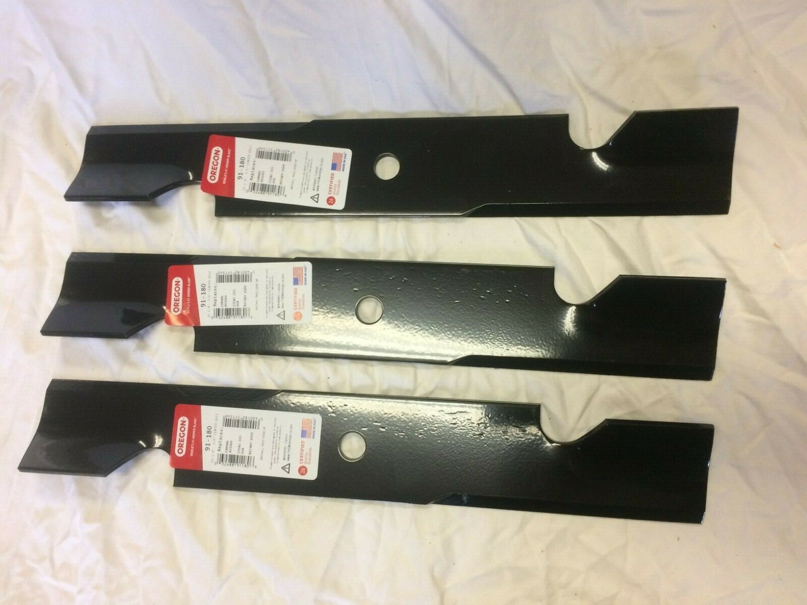 Set/3 hi-lift blades for Exmark 48" mowers 103-6583-S 103-6583 103-2527 ...