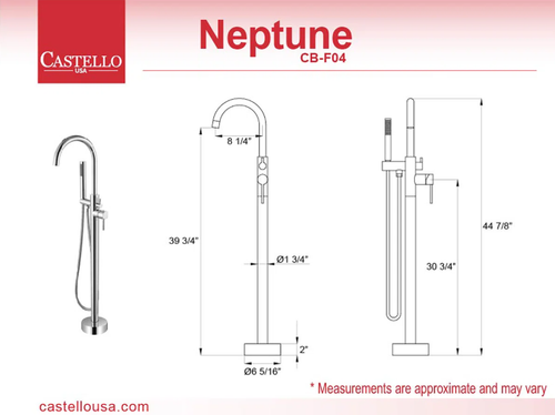 Castello USA Neptune Freestanding Faucet Chrome for Bathtub | eBay