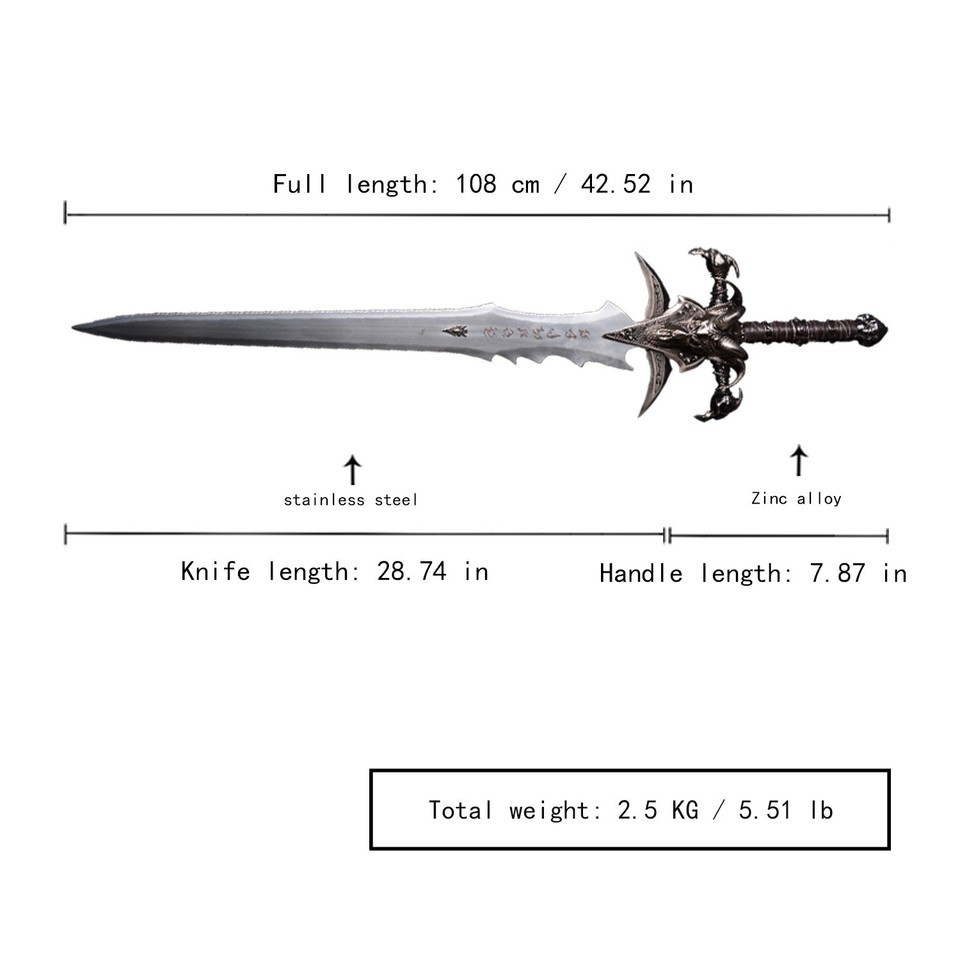 42.5in Real Metal-Handmade Anime sword/Replica Game Cosplay/Collection ...