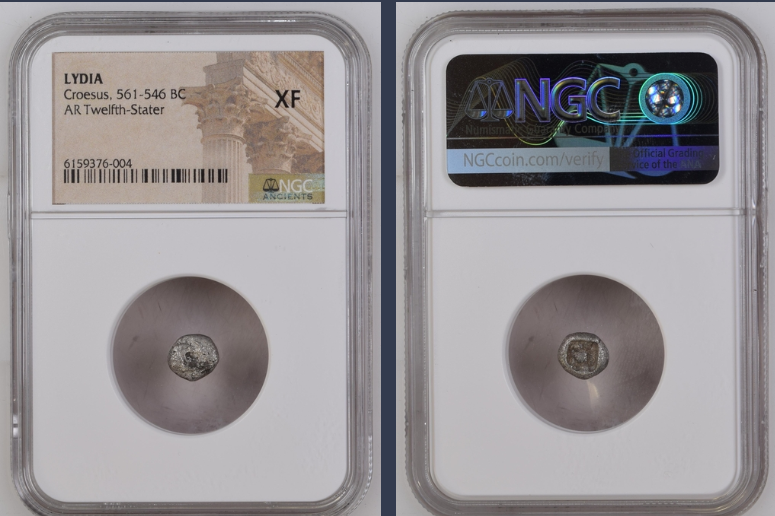 First Coins of Human History: Lydia Croesus 561- 546 BC : 1/12th Stater ...