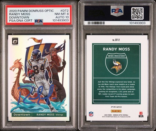 2020 Panini Donruss Optic - Downtown Randy Moss #DT-2 AUTOGRAPH PSA 10 ...