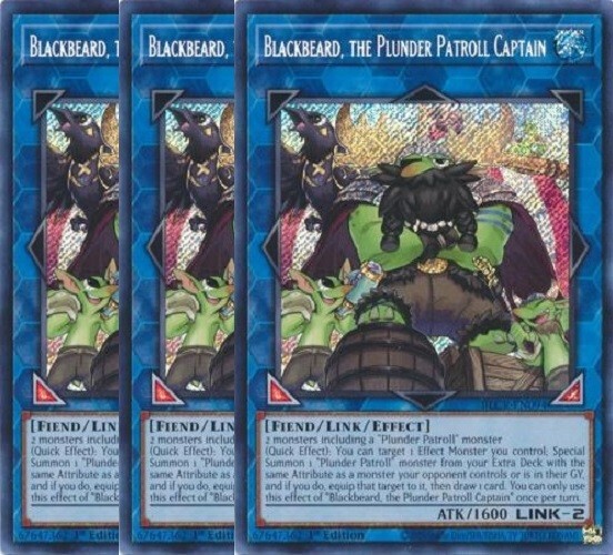 Yugioh Blackbeard the Plunder Patroll Captain x 3 1st Secret Rare NM ...