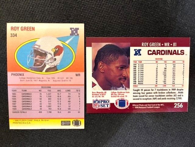 NFL - Roy Green 1990 Fleer & 1990 Pro Set Football - Cardinals | eBay